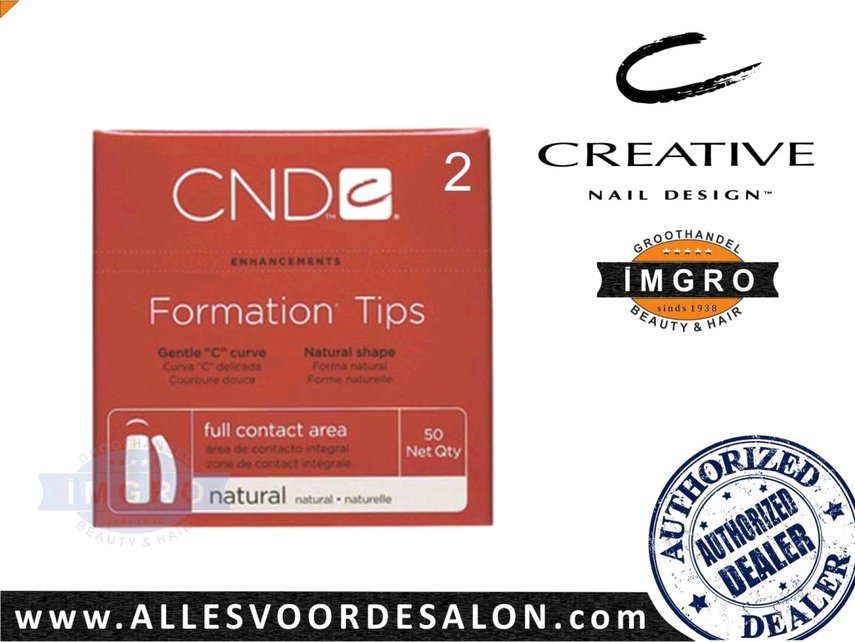CND Formation Tips Natural Nr. 2 50Stuks Refill/ op=op - Nageltips ...